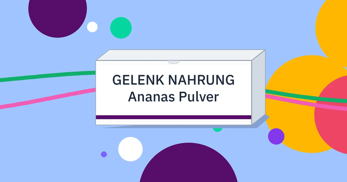 Symbolbild: Packung mit der Aufschrift GELENK NAHRUNG Ananas Pulver (PZN 00143573) – Verfügbarkeit und Bezug in Apotheken in Frankfurt am Main