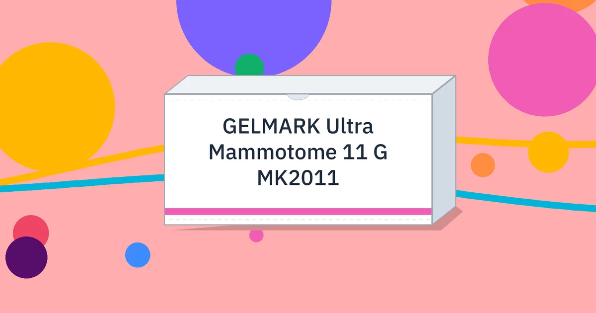 Symbolbild: Packung mit der Aufschrift GELMARK Ultra Mammotome 11 G MK2011 (PZN 03561710) – Verfügbarkeit und Bezug in Apotheken in Frankfurt am Main