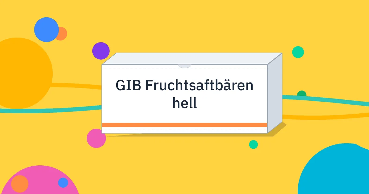 Symbolbild: Packung mit der Aufschrift GIB Fruchtsaftbären hell (PZN 18467968) – Verfügbarkeit und Bezug in Apotheken in Frankfurt am Main