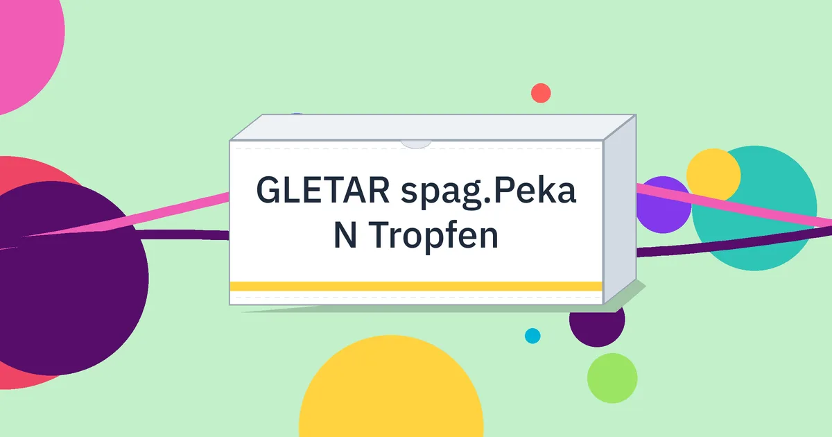 Symbolbild: Packung mit der Aufschrift GLETAR spag.Peka N Tropfen (PZN 03796301) – Verfügbarkeit und Bezug in Apotheken in Frankfurt am Main