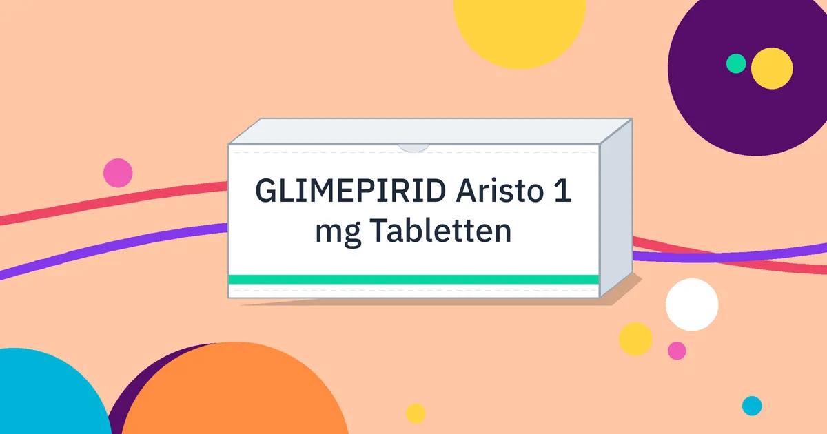 Symbolbild: Packung mit der Aufschrift GLIMEPIRID Aristo 1 mg Tabletten (PZN 07052075) – Verfügbarkeit und Bezug in Apotheken in Frankfurt am Main