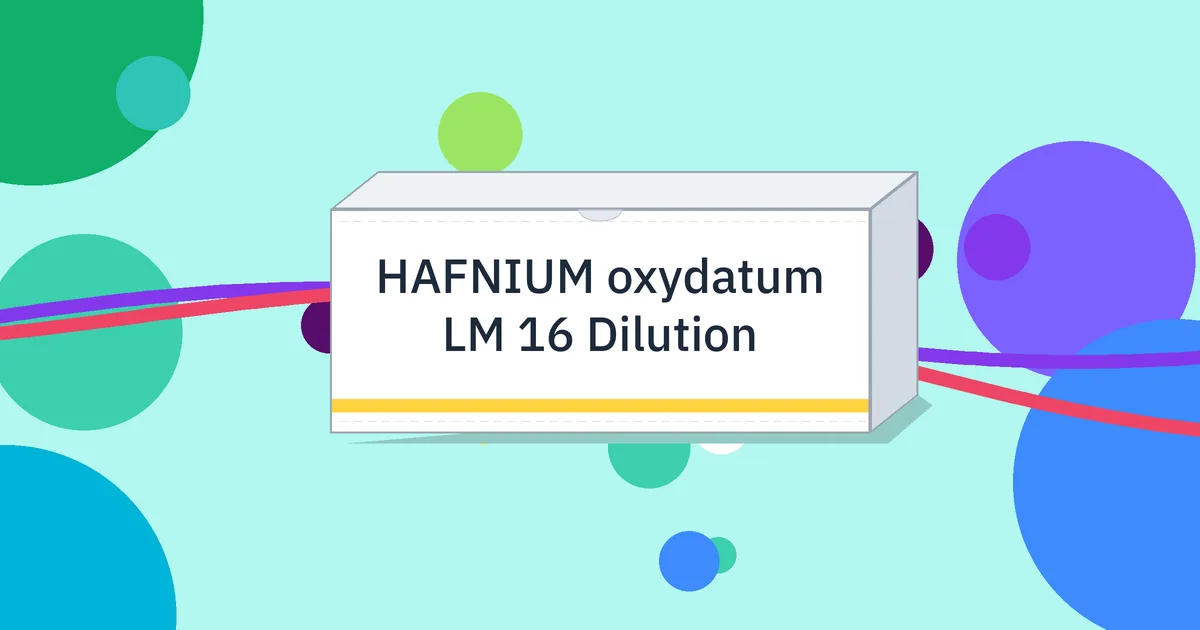 Symbolbild: Packung mit der Aufschrift HAFNIUM oxydatum LM 16 Dilution (PZN 13549822) – Verfügbarkeit und Bezug in Apotheken in Frankfurt am Main