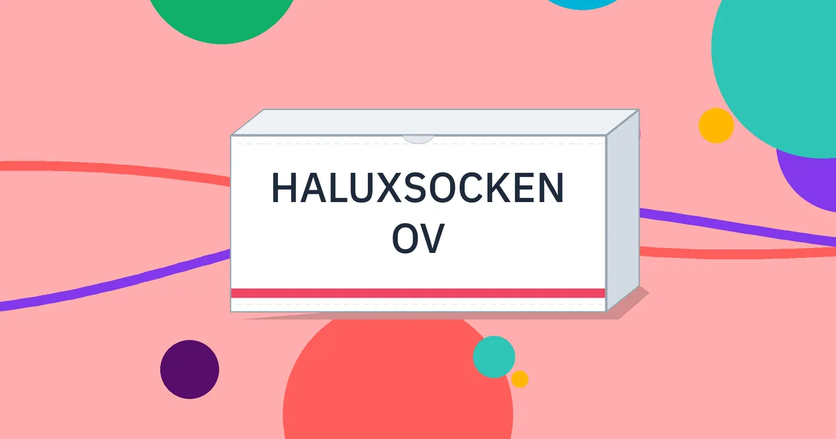 Symbolbild: Packung mit der Aufschrift HALUXSOCKEN OV (PZN 15202494) – Verfügbarkeit und Bezug in Apotheken in Frankfurt am Main