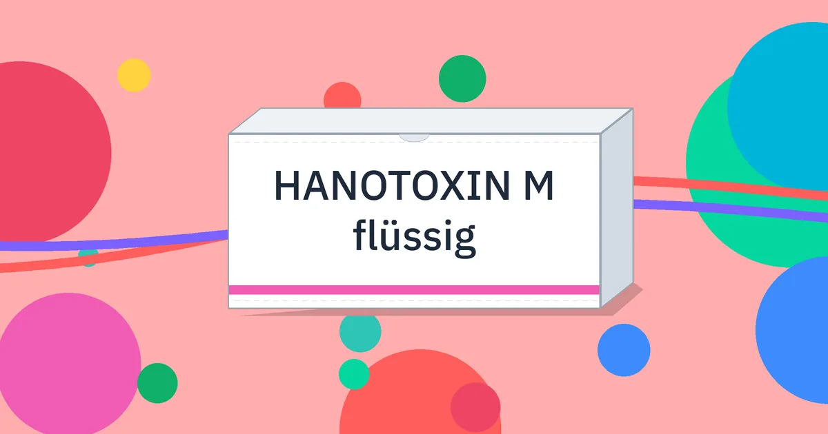 Symbolbild: Packung mit der Aufschrift HANOTOXIN M flüssig (PZN 02945839) – Verfügbarkeit und Bezug in Apotheken in Frankfurt am Main