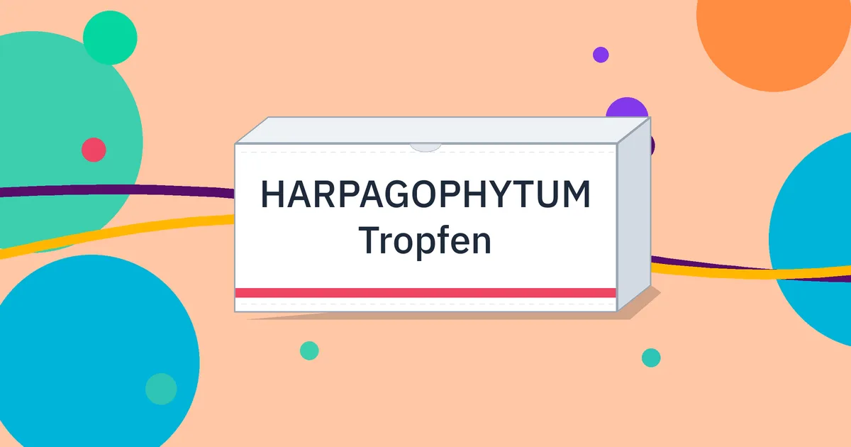 Symbolbild: Packung mit der Aufschrift HARPAGOPHYTUM Tropfen (PZN 17864319) – Verfügbarkeit und Bezug in Apotheken in Frankfurt am Main