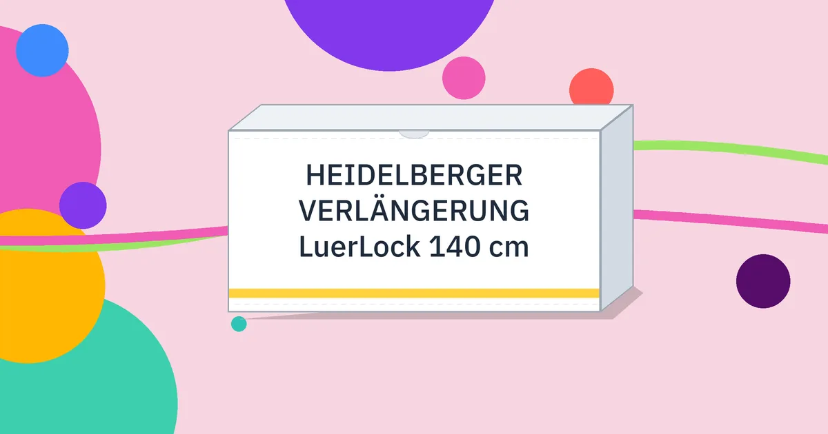 Symbolbild: Packung mit der Aufschrift HEIDELBERGER VERLÄNGERUNG LuerLock 140 cm (PZN 10405301) – Verfügbarkeit und Bezug in Apotheken in Frankfurt am Main