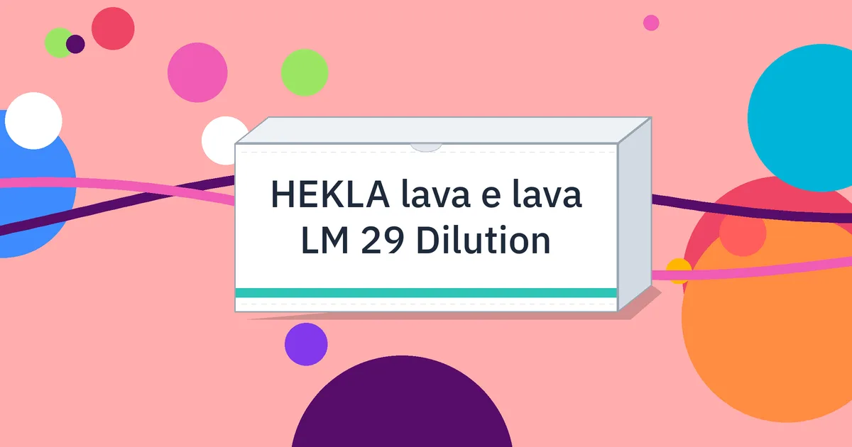 Symbolbild: Packung mit der Aufschrift HEKLA lava e lava LM 29 Dilution (PZN 12800668) – Verfügbarkeit und Bezug in Apotheken in Frankfurt am Main