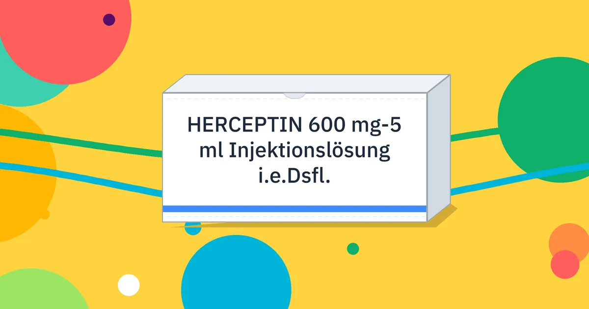 Symbolbild: Packung mit der Aufschrift HERCEPTIN 600 mg-5 ml Injektionslösung i.e.Dsfl. (PZN 16753807) – Verfügbarkeit und Bezug in Apotheken in Frankfurt am Main