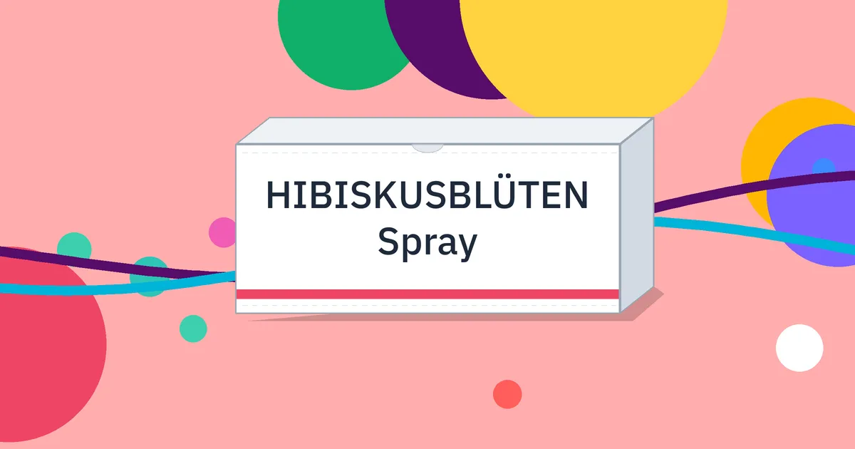 Symbolbild: Packung mit der Aufschrift HIBISKUSBLÜTEN Spray (PZN 11712761) – Verfügbarkeit und Bezug in Apotheken in Frankfurt am Main