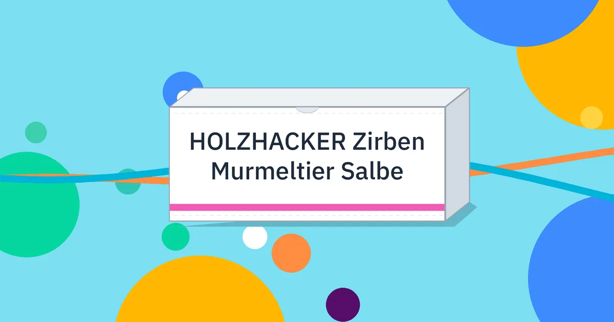 Symbolbild: Packung mit der Aufschrift HOLZHACKER Zirben Murmeltier Salbe (PZN 20893230) – Verfügbarkeit und Bezug in Apotheken in Frankfurt am Main