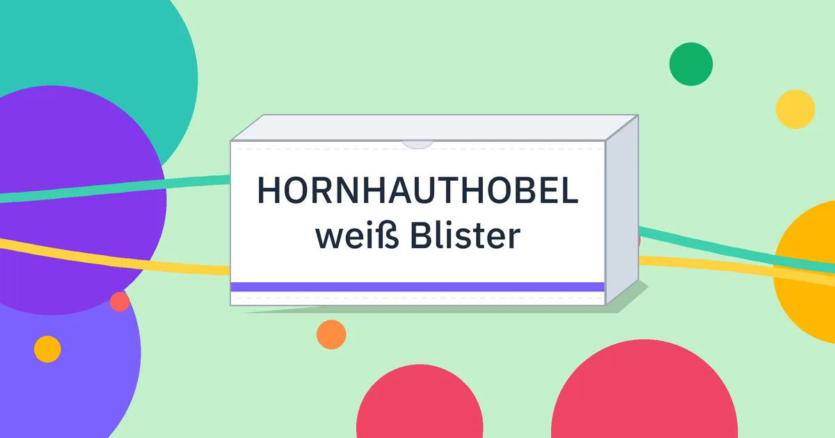 Symbolbild: Packung mit der Aufschrift HORNHAUTHOBEL weiß Blister (PZN 01605308) – Verfügbarkeit und Bezug in Apotheken in Frankfurt am Main