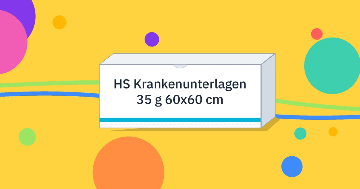 Symbolbild: Packung mit der Aufschrift HS Krankenunterlagen 35 g 60x60 cm (PZN 12596363) – Verfügbarkeit und Bezug in Apotheken in Frankfurt am Main
