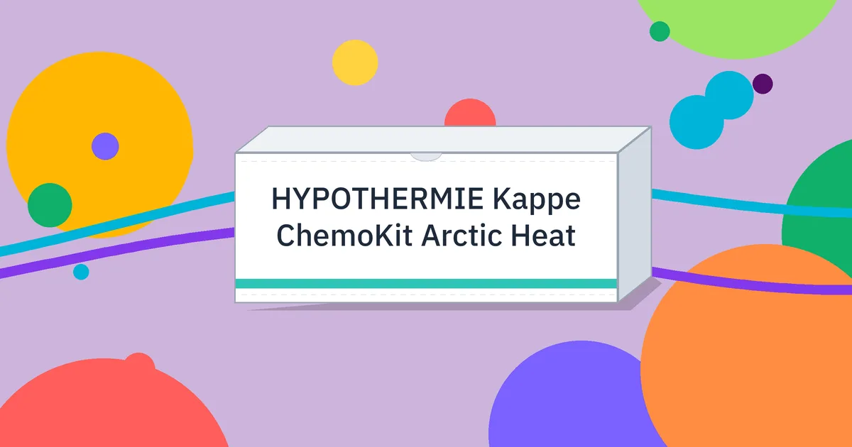 Symbolbild: Packung mit der Aufschrift HYPOTHERMIE Kappe ChemoKit Arctic Heat (PZN 20392255) – Verfügbarkeit und Bezug in Apotheken in Frankfurt am Main