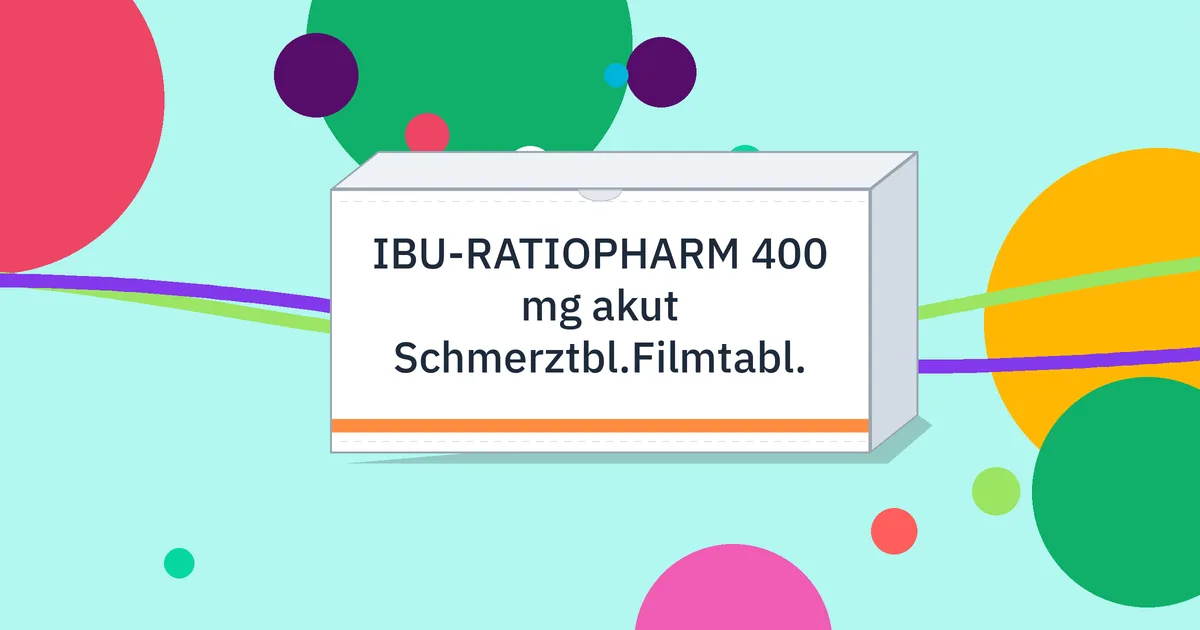 Symbolbild: Packung mit der Aufschrift IBU-RATIOPHARM 400 mg akut Schmerztbl.Filmtabl. (PZN 00266040) – Verfügbarkeit und Bezug in Apotheken in Frankfurt am Main