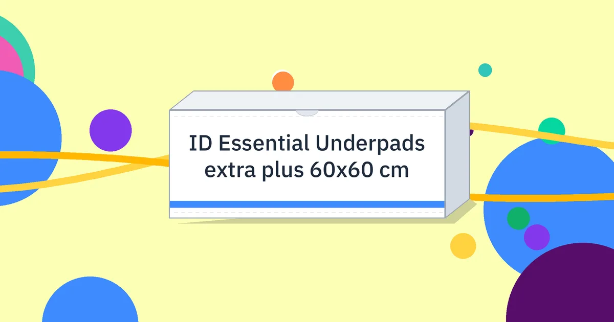 Symbolbild: Packung mit der Aufschrift ID Essential Underpads extra plus 60x60 cm (PZN 19427913) – Verfügbarkeit und Bezug in Apotheken in Frankfurt am Main