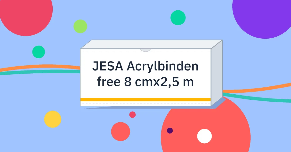 Symbolbild: Packung mit der Aufschrift JESA Acrylbinden free 8 cmx2,5 m (PZN 10986255) – Verfügbarkeit und Bezug in Apotheken in Frankfurt am Main