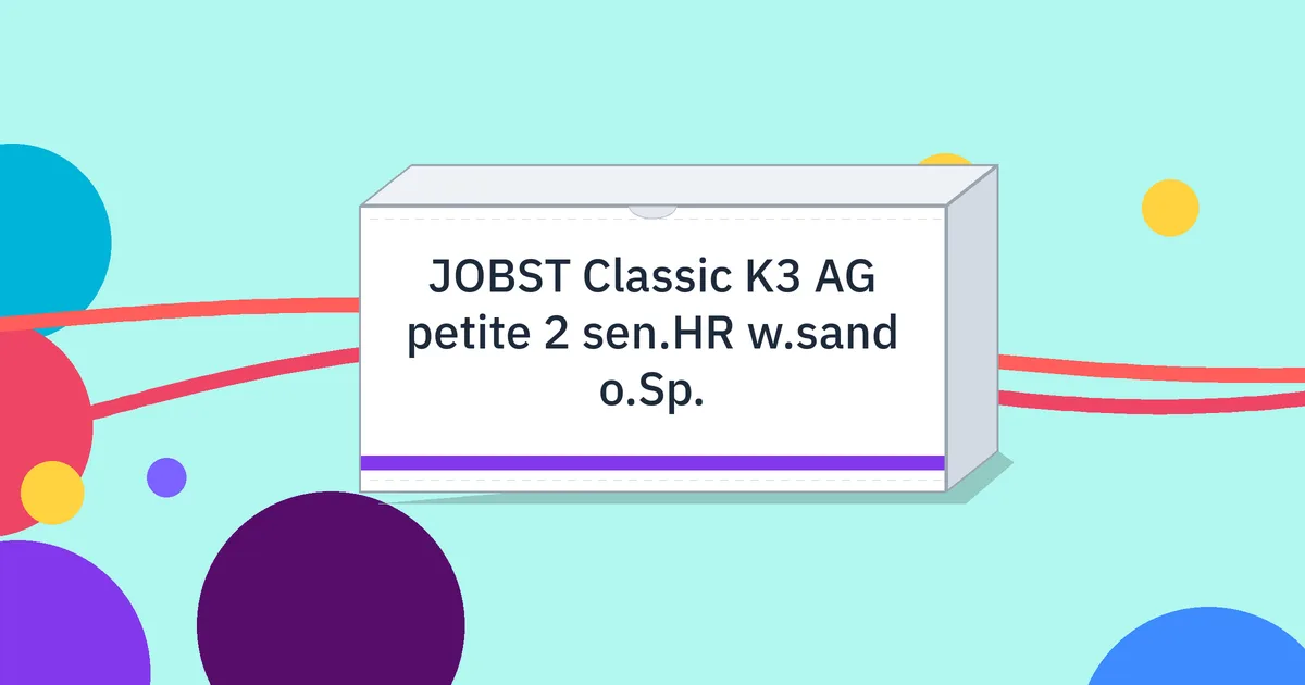 Symbolbild: Packung mit der Aufschrift JOBST Classic K3 AG petite 2 sen.HR w.sand o.Sp. (PZN 17956694) – Verfügbarkeit und Bezug in Apotheken in Frankfurt am Main