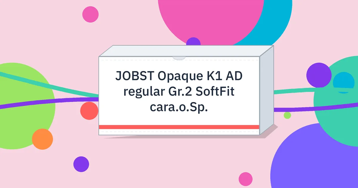 Symbolbild: Packung mit der Aufschrift JOBST Opaque K1 AD regular Gr.2 SoftFit cara.o.Sp. (PZN 13082904) – Verfügbarkeit und Bezug in Apotheken in Frankfurt am Main