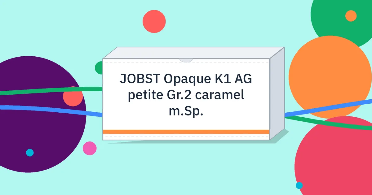 Symbolbild: Packung mit der Aufschrift JOBST Opaque K1 AG petite Gr.2 caramel m.Sp. (PZN 13083358) – Verfügbarkeit und Bezug in Apotheken in Frankfurt am Main