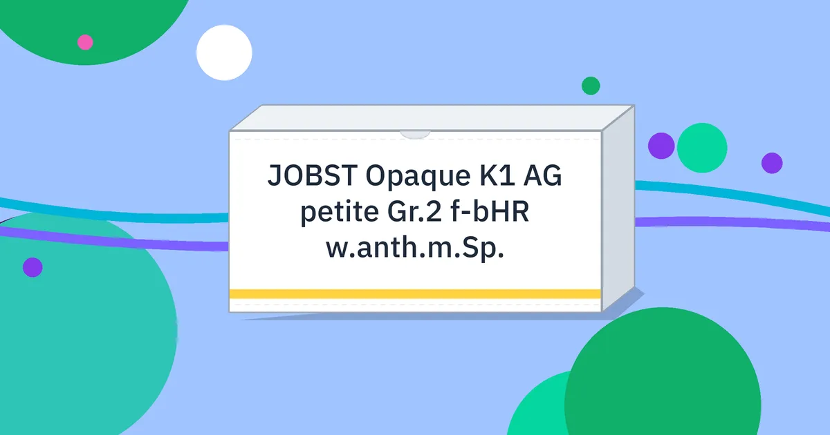Symbolbild: Packung mit der Aufschrift JOBST Opaque K1 AG petite Gr.2 f-bHR w.anth.m.Sp. (PZN 16271698) – Verfügbarkeit und Bezug in Apotheken in Frankfurt am Main