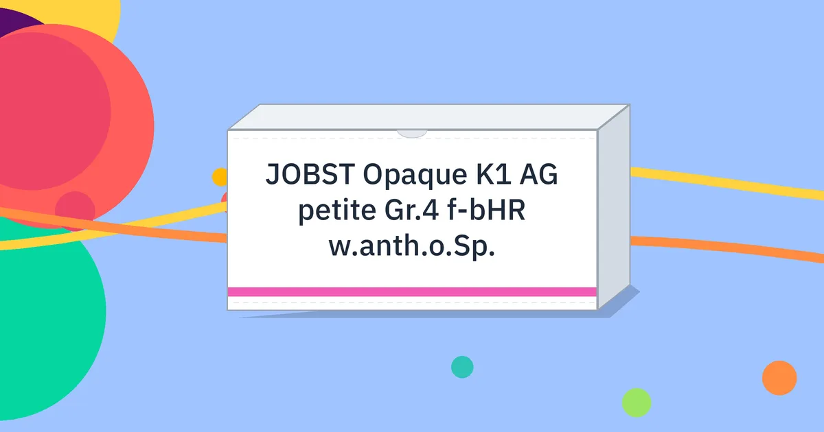 Symbolbild: Packung mit der Aufschrift JOBST Opaque K1 AG petite Gr.4 f-bHR w.anth.o.Sp. (PZN 16271675) – Verfügbarkeit und Bezug in Apotheken in Frankfurt am Main