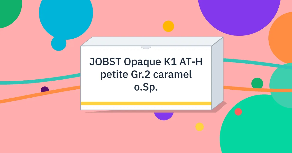 Symbolbild: Packung mit der Aufschrift JOBST Opaque K1 AT-H petite Gr.2 caramel o.Sp. (PZN 13102245) – Verfügbarkeit und Bezug in Apotheken in Frankfurt am Main
