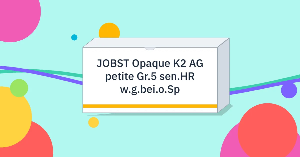 Symbolbild: Packung mit der Aufschrift JOBST Opaque K2 AG petite Gr.5 sen.HR w.g.bei.o.Sp (PZN 16284270) – Verfügbarkeit und Bezug in Apotheken in Frankfurt am Main