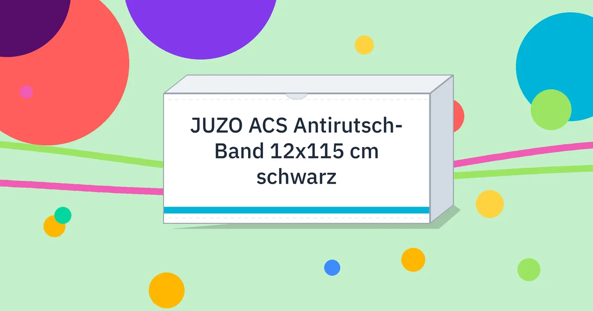 Symbolbild: Packung mit der Aufschrift JUZO ACS Antirutsch-Band 12x115 cm schwarz (PZN 13575156) – Verfügbarkeit und Bezug in Apotheken in Frankfurt am Main