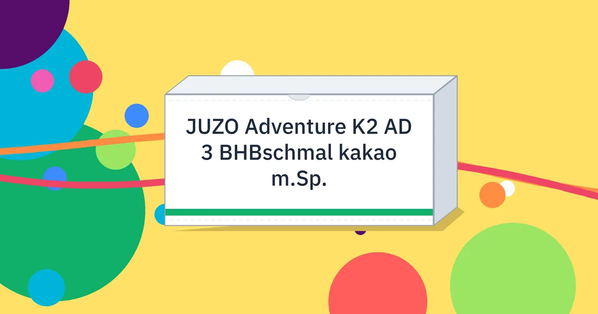 Symbolbild: Packung mit der Aufschrift JUZO Adventure K2 AD 3 BHBschmal kakao m.Sp. (PZN 15497265) – Verfügbarkeit und Bezug in Apotheken in Frankfurt am Main