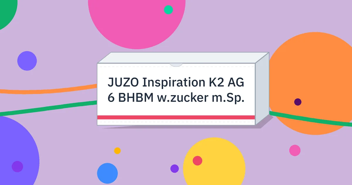 Symbolbild: Packung mit der Aufschrift JUZO Inspiration K2 AG 6 BHBM w.zucker m.Sp. (PZN 14882423) – Verfügbarkeit und Bezug in Apotheken in Frankfurt am Main
