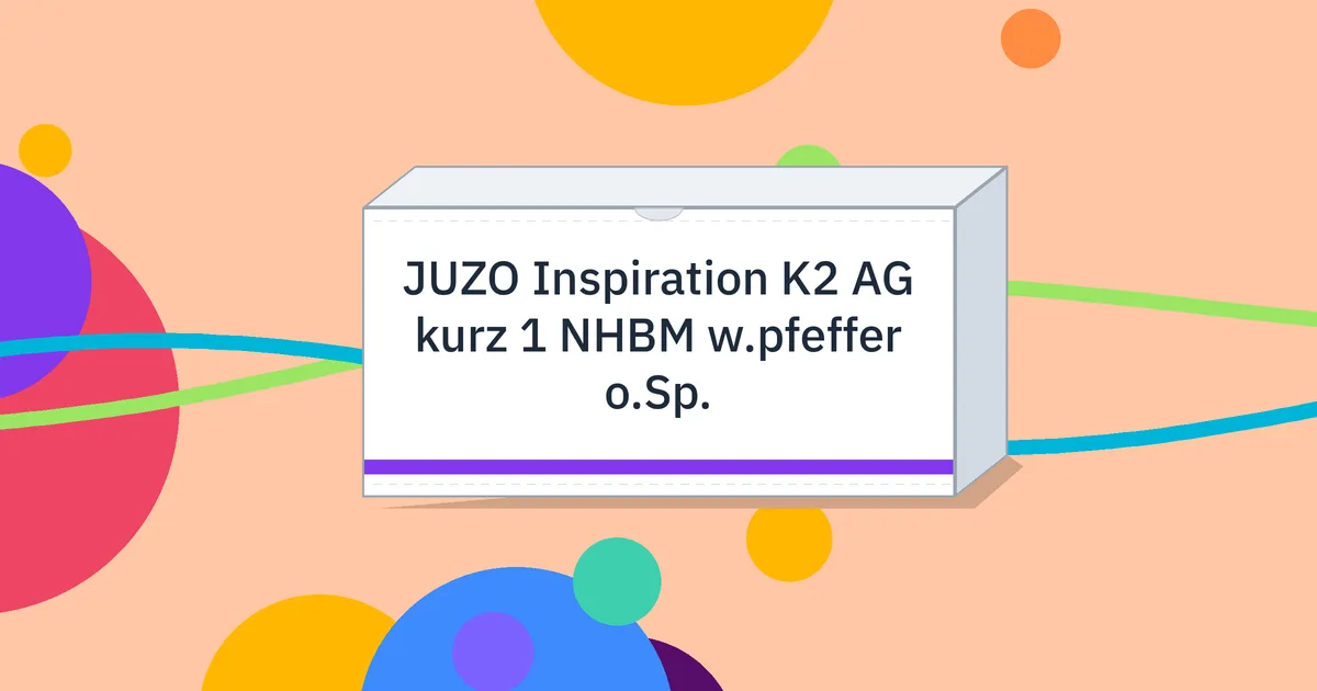 Symbolbild: Packung mit der Aufschrift JUZO Inspiration K2 AG kurz 1 NHBM w.pfeffer o.Sp. (PZN 14947329) – Verfügbarkeit und Bezug in Apotheken in Frankfurt am Main