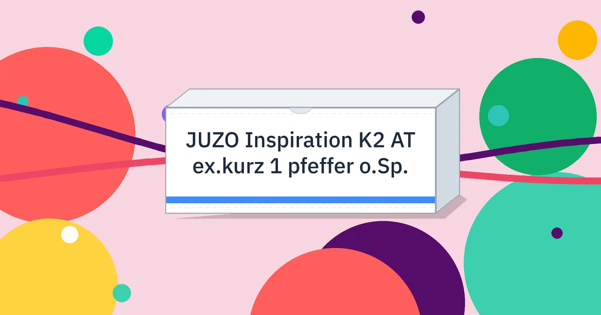 Symbolbild: Packung mit der Aufschrift JUZO Inspiration K2 AT ex.kurz 1 pfeffer o.Sp. (PZN 14931908) – Verfügbarkeit und Bezug in Apotheken in Frankfurt am Main