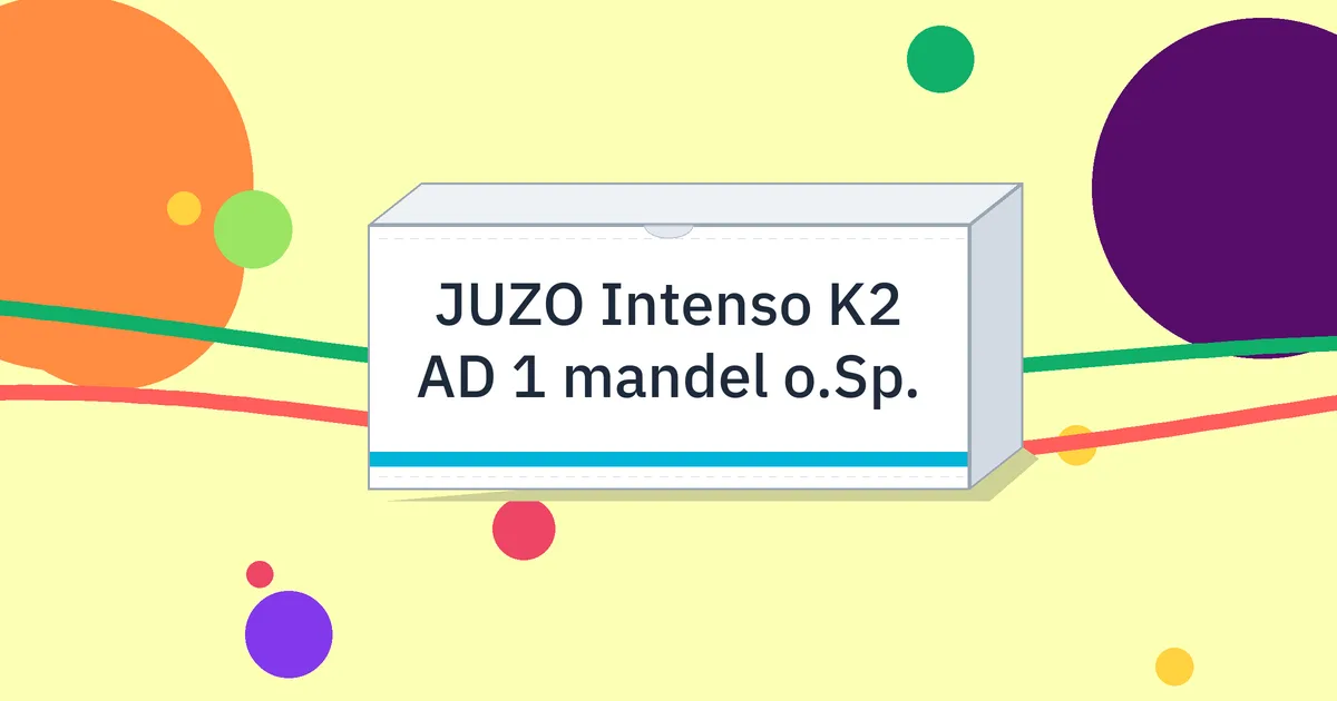 Symbolbild: Packung mit der Aufschrift JUZO Intenso K2 AD 1 mandel o.Sp. (PZN 18616977) – Verfügbarkeit und Bezug in Apotheken in Frankfurt am Main