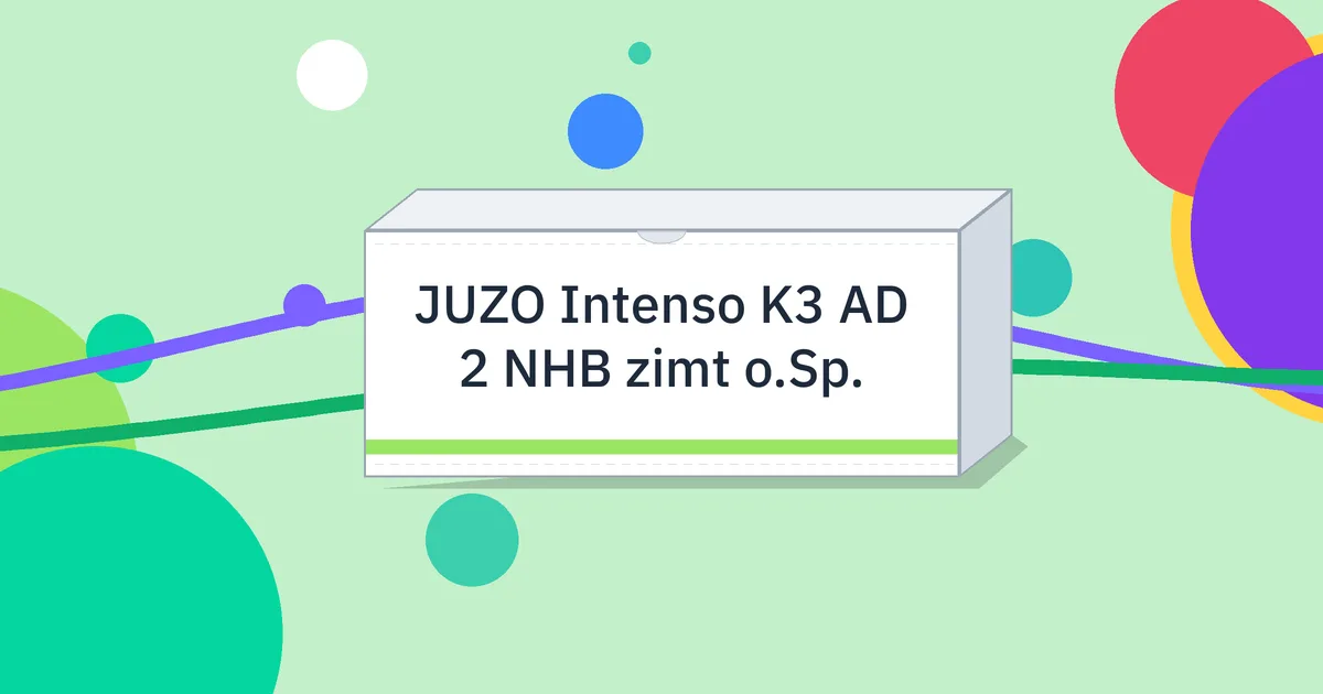Symbolbild: Packung mit der Aufschrift JUZO Intenso K3 AD 2 NHB zimt o.Sp. (PZN 18641343) – Verfügbarkeit und Bezug in Apotheken in Frankfurt am Main