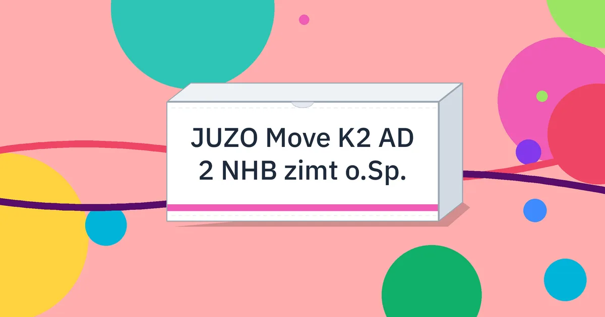 Symbolbild: Packung mit der Aufschrift JUZO Move K2 AD 2 NHB zimt o.Sp. (PZN 18508012) – Verfügbarkeit und Bezug in Apotheken in Frankfurt am Main