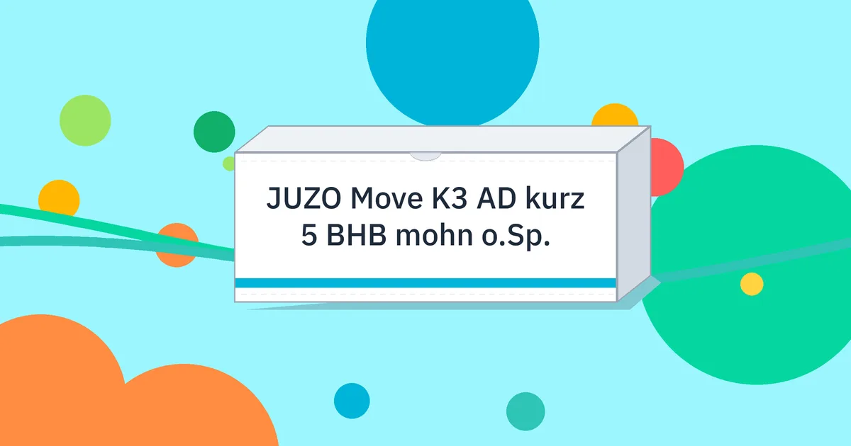 Symbolbild: Packung mit der Aufschrift JUZO Move K3 AD kurz 5 BHB mohn o.Sp. (PZN 18573021) – Verfügbarkeit und Bezug in Apotheken in Frankfurt am Main
