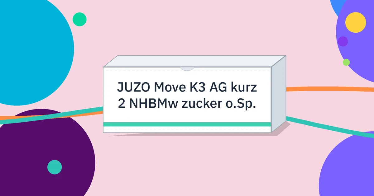 Symbolbild: Packung mit der Aufschrift JUZO Move K3 AG kurz 2 NHBMw zucker o.Sp. (PZN 18580802) – Verfügbarkeit und Bezug in Apotheken in Frankfurt am Main