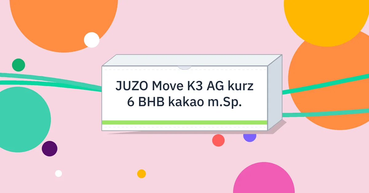 Symbolbild: Packung mit der Aufschrift JUZO Move K3 AG kurz 6 BHB kakao m.Sp. (PZN 18591585) – Verfügbarkeit und Bezug in Apotheken in Frankfurt am Main