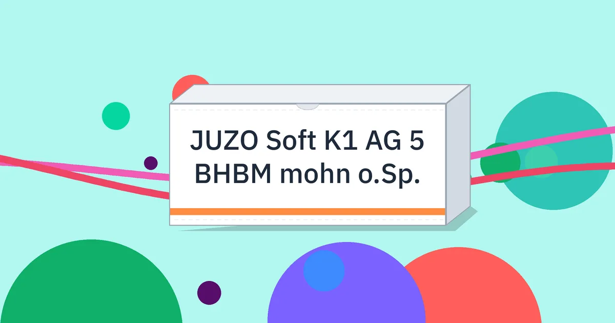 Symbolbild: Packung mit der Aufschrift JUZO Soft K1 AG 5 BHBM mohn o.Sp. (PZN 14857253) – Verfügbarkeit und Bezug in Apotheken in Frankfurt am Main