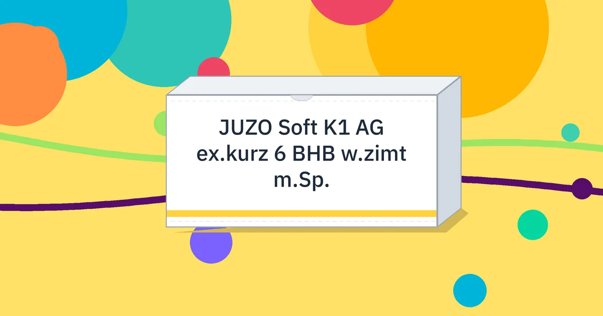 Symbolbild: Packung mit der Aufschrift JUZO Soft K1 AG ex.kurz 6 BHB w.zimt m.Sp. (PZN 14839350) – Verfügbarkeit und Bezug in Apotheken in Frankfurt am Main