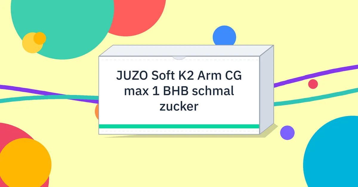 Symbolbild: Packung mit der Aufschrift JUZO Soft K2 Arm CG max 1 BHB schmal zucker (PZN 15512993) – Verfügbarkeit und Bezug in Apotheken in Frankfurt am Main