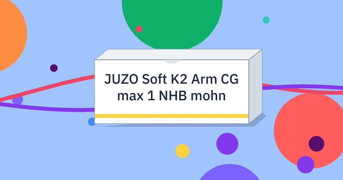 Symbolbild: Packung mit der Aufschrift JUZO Soft K2 Arm CG max 1 NHB mohn (PZN 15512852) – Verfügbarkeit und Bezug in Apotheken in Frankfurt am Main