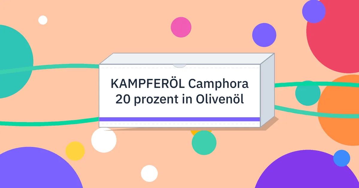 Symbolbild: Packung mit der Aufschrift KAMPFERÖL Camphora 20 prozent in Olivenöl (PZN 14164432) – Verfügbarkeit und Bezug in Apotheken in Frankfurt am Main
