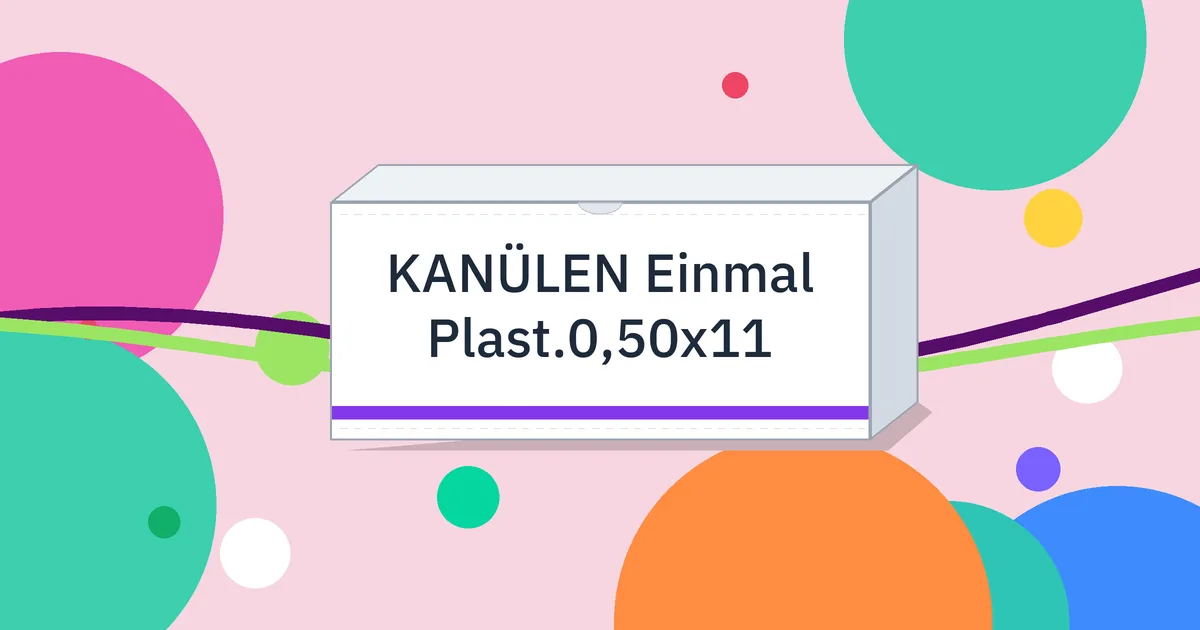 Symbolbild: Packung mit der Aufschrift KANÜLEN Einmal Plast.0,50x11 (PZN 01965337) – Verfügbarkeit und Bezug in Apotheken in Frankfurt am Main