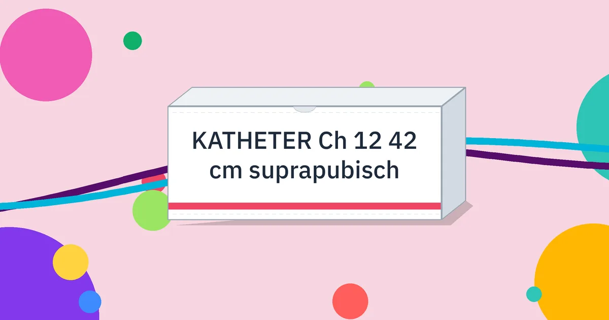 Symbolbild: Packung mit der Aufschrift KATHETER Ch 12 42 cm suprapubisch (PZN 01463512) – Verfügbarkeit und Bezug in Apotheken in Frankfurt am Main