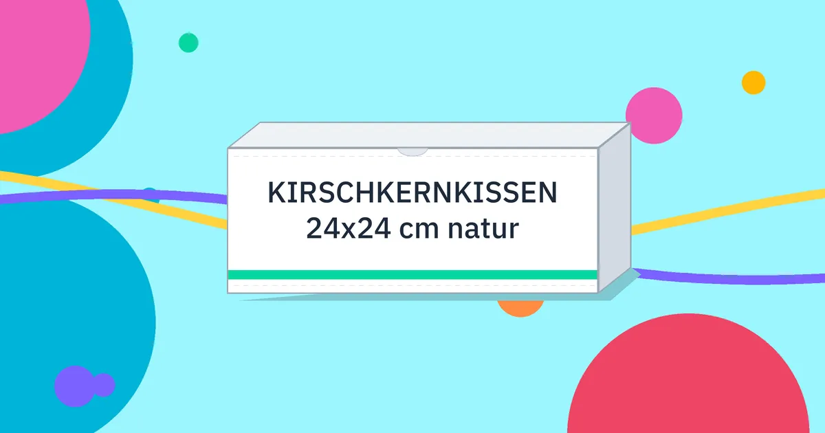 Symbolbild: Packung mit der Aufschrift KIRSCHKERNKISSEN 24x24 cm natur (PZN 07468924) – Verfügbarkeit und Bezug in Apotheken in Frankfurt am Main