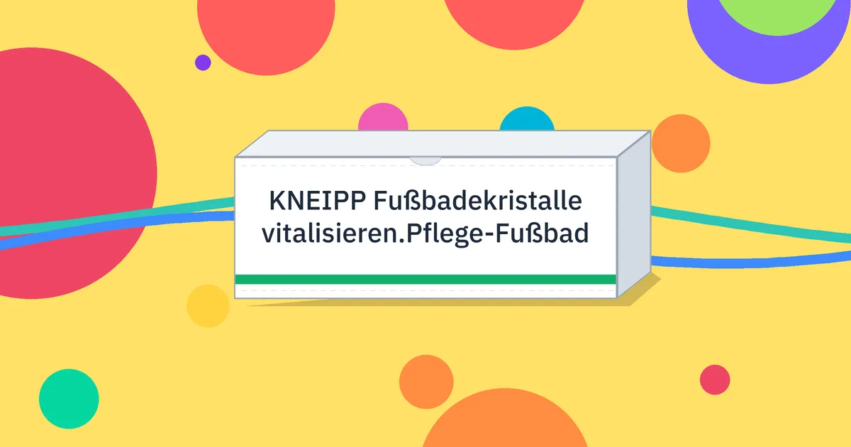 Symbolbild: Packung mit der Aufschrift KNEIPP Fußbadekristalle vitalisieren.Pflege-Fußbad (PZN 18490720) – Verfügbarkeit und Bezug in Apotheken in Frankfurt am Main