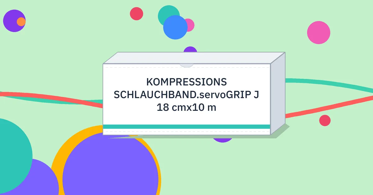 Symbolbild: Packung mit der Aufschrift KOMPRESSIONS SCHLAUCHBAND.servoGRIP J 18 cmx10 m (PZN 17897098) – Verfügbarkeit und Bezug in Apotheken in Frankfurt am Main