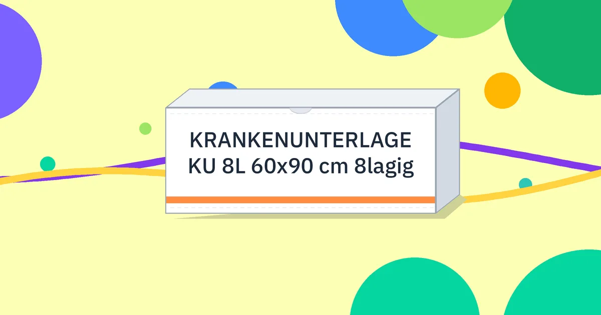 Symbolbild: Packung mit der Aufschrift KRANKENUNTERLAGE KU 8L 60x90 cm 8lagig (PZN 04239063) – Verfügbarkeit und Bezug in Apotheken in Frankfurt am Main