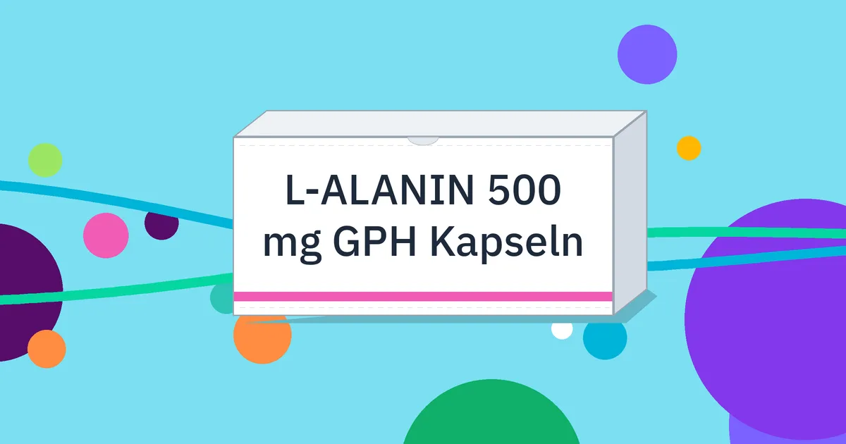 Symbolbild: Packung mit der Aufschrift L-ALANIN 500 mg GPH Kapseln (PZN 07605723) – Verfügbarkeit und Bezug in Apotheken in Frankfurt am Main